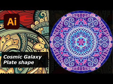 The mandala design features a circular plate shape and colors inspired by comic galaxies.