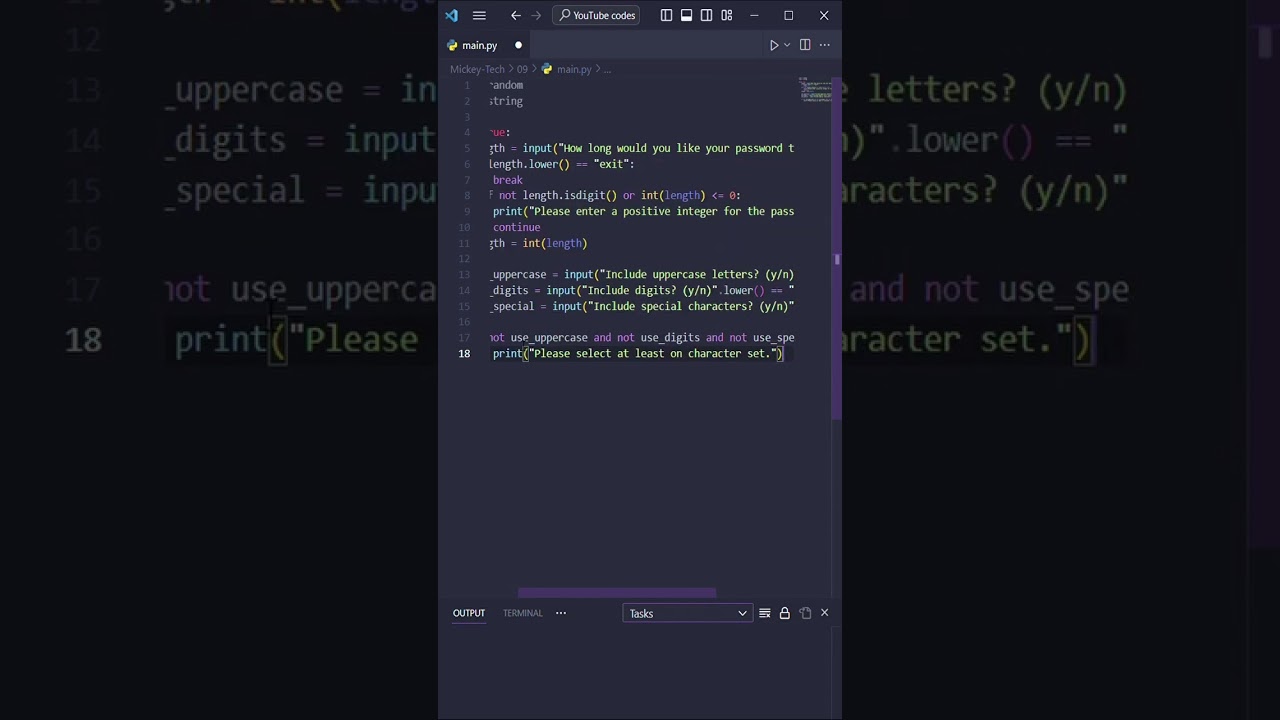 Password Generator 🔐 in #Python #shorts