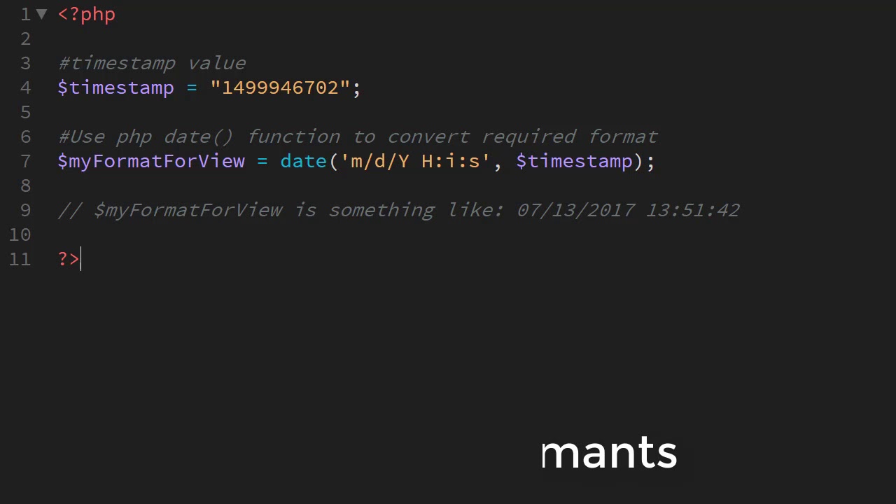 Convert timestamp value into date/time format with PHP