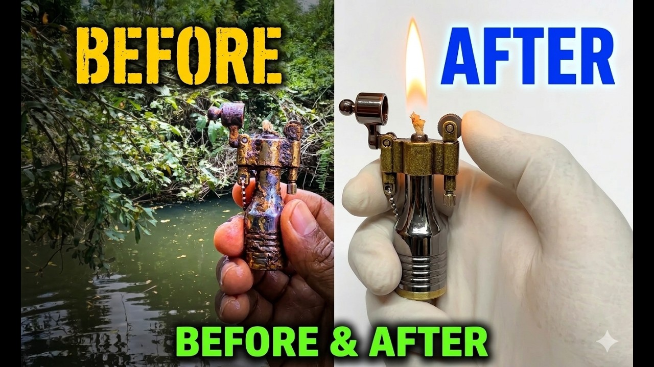 SUBMERGED 40 YEARS! Rusty Kerosene Lighter Restoration - Lake Treasure 2026 | Skill Synergy