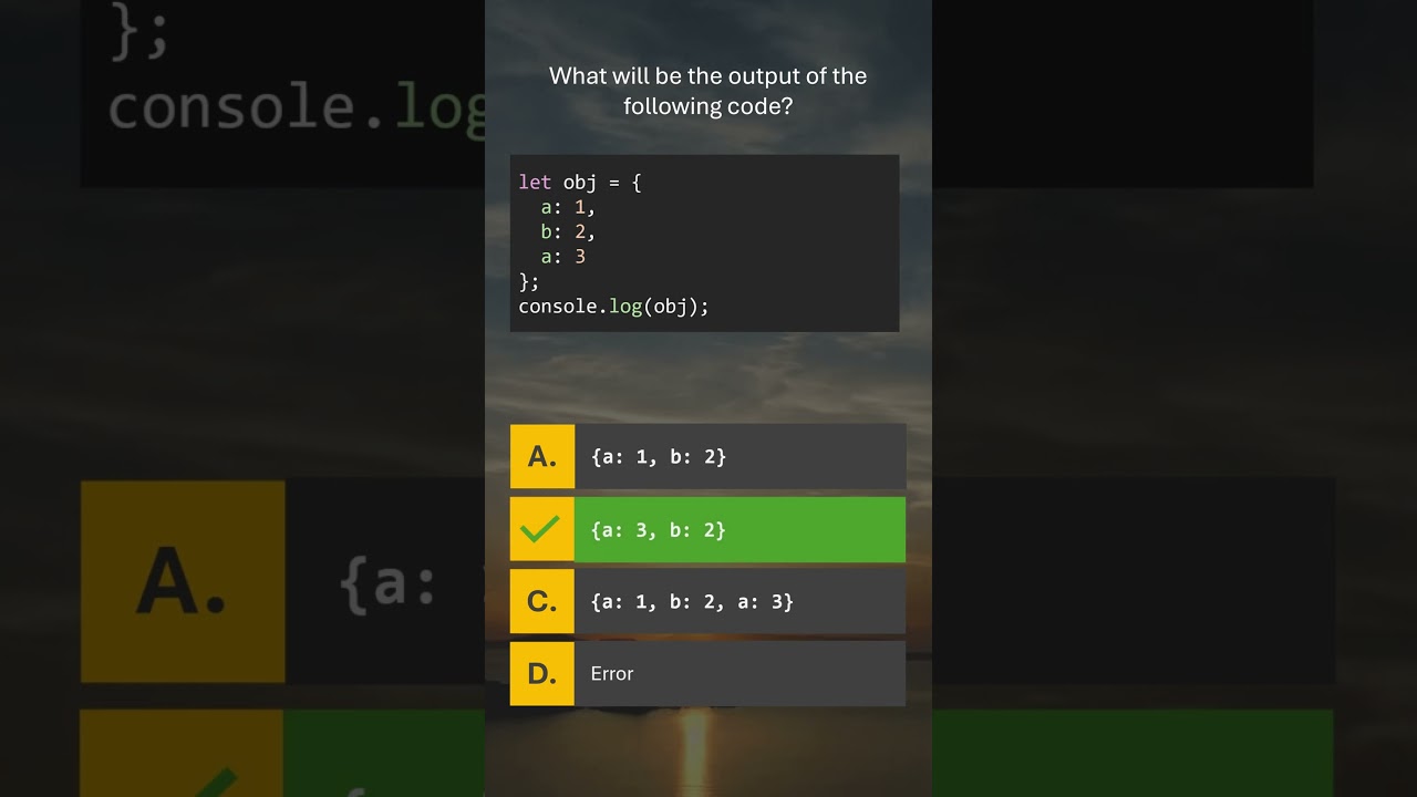 #TestYourJavaScript  42 / 100 JavaScript MCQ & Answer #javascript #programming #coding #procademy