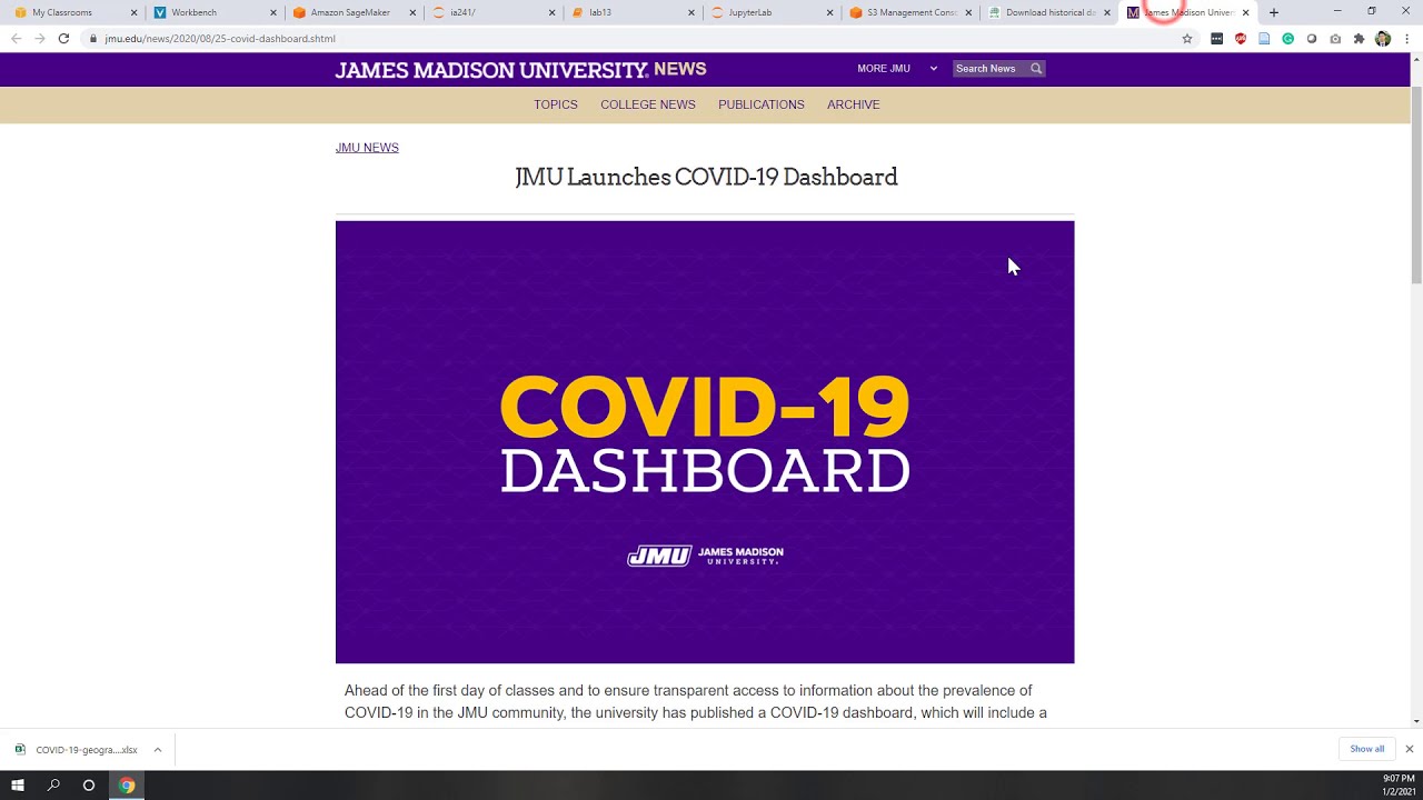 Lab 13 Visualize #Covid19 Data in #Python