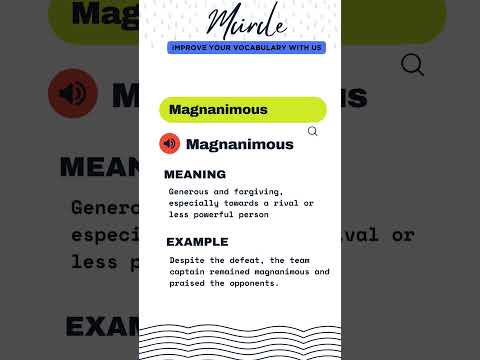 Meaning of Word MAGNANIMOUS #shortvideo #english #learning