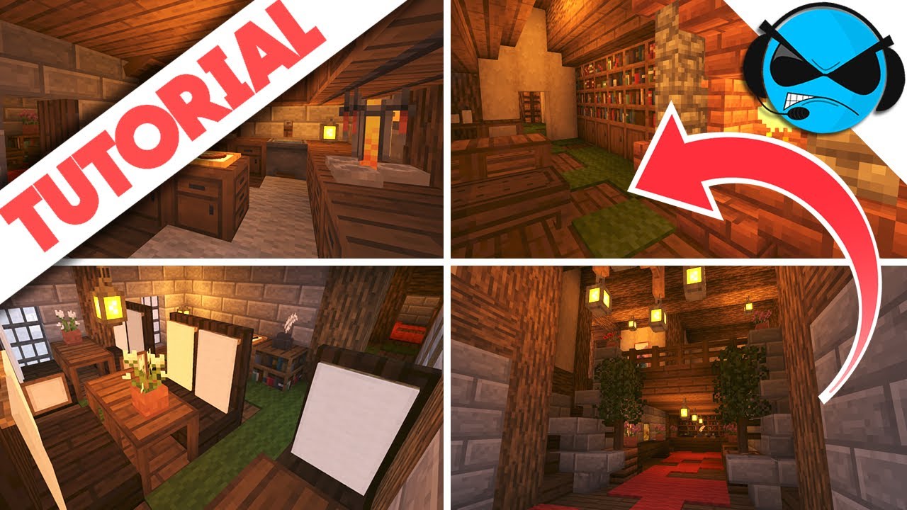 Minecraft: How To Build a Medieval Tavern/Inn Interior Tutorial