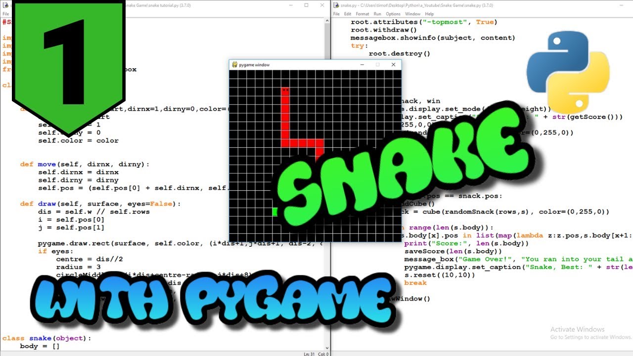 Snake Pygame Tutorial #1