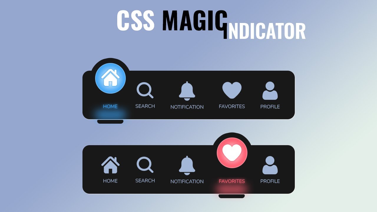 How To Create Magic Navigation Menu Indicator using Html CSS | Magic Navigation Menu Indicator