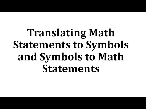 Write Math Statements As Symbols and Symbols as Math Statements | Math ...