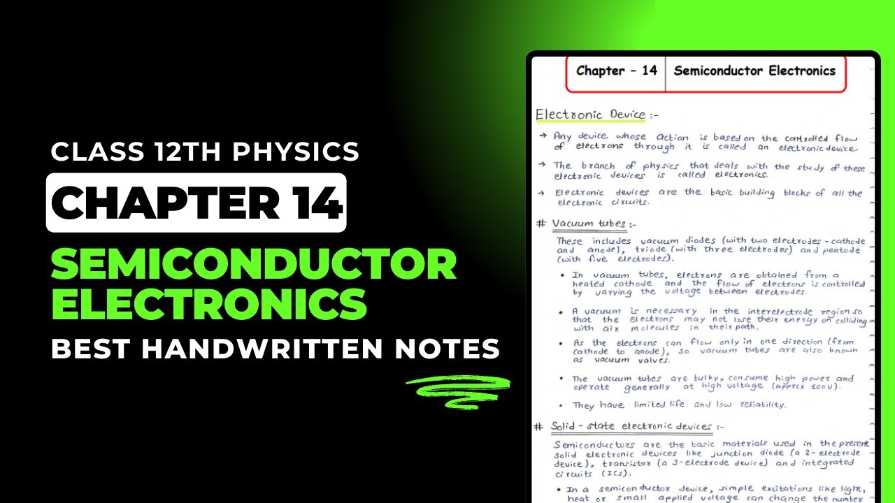 Semiconductor Electronics - Best  Notes PDF || Class 12th Physics Chapter 14 Handwritten Notes