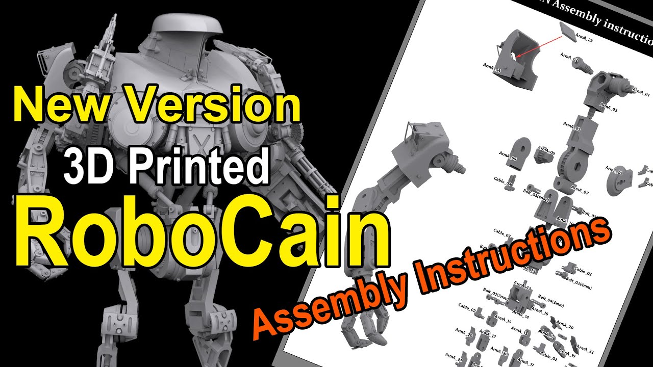 New Version 3D Printed RoboCain 1/6 Scale Figure Assembly Instructions