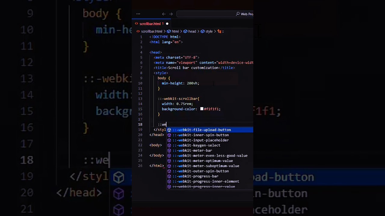 How to customize the scroll bar in CSS #shorts