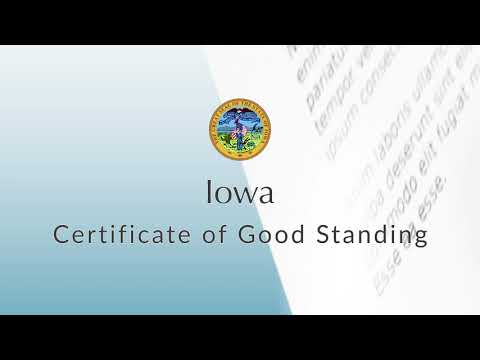 Iowa - Certificate of Good Standing