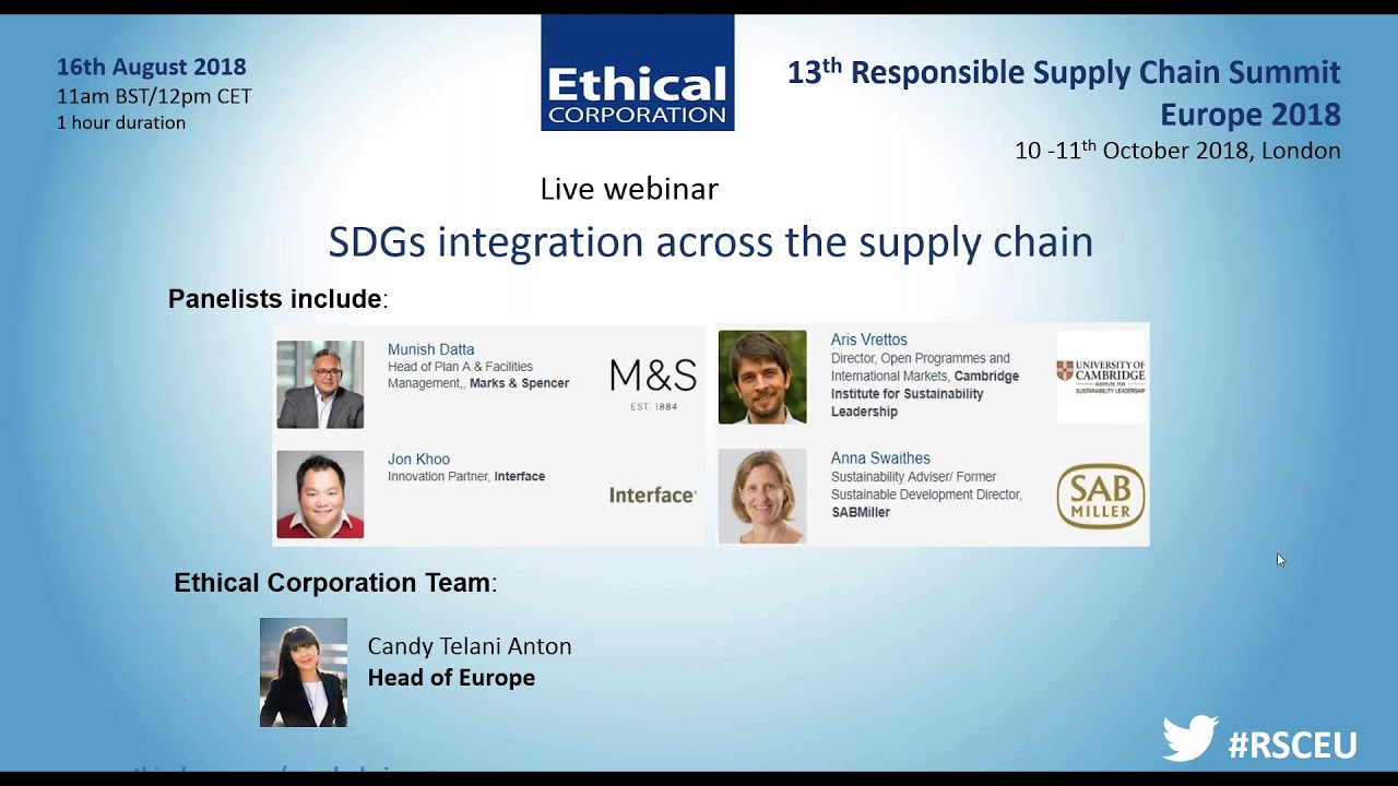 Webinar: SDGs integration across the supply chain