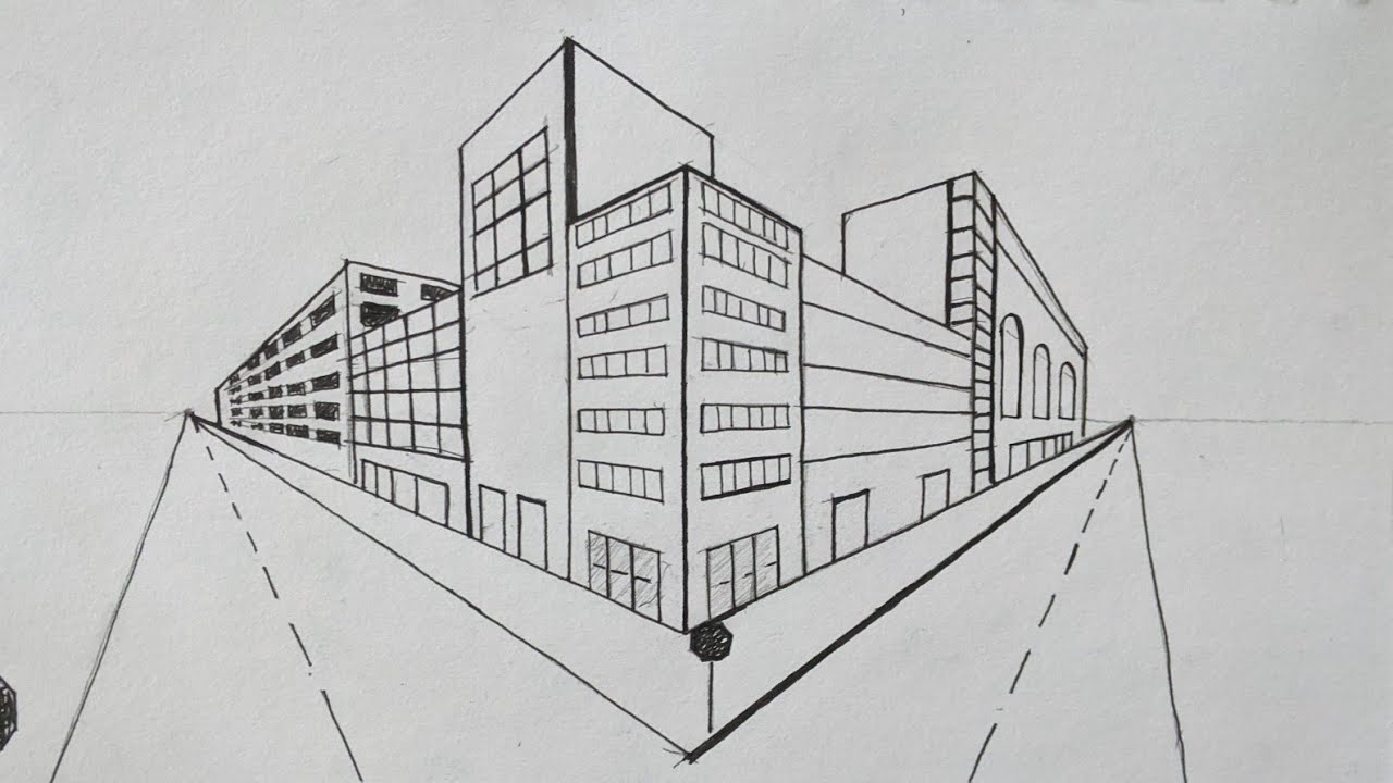 Drawing for Beginners: Two Point Perspective- City