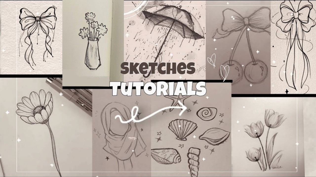 Easy sketch drawing tutorials for beginners 🌷 | step by step sketches #aesthetic #sketch