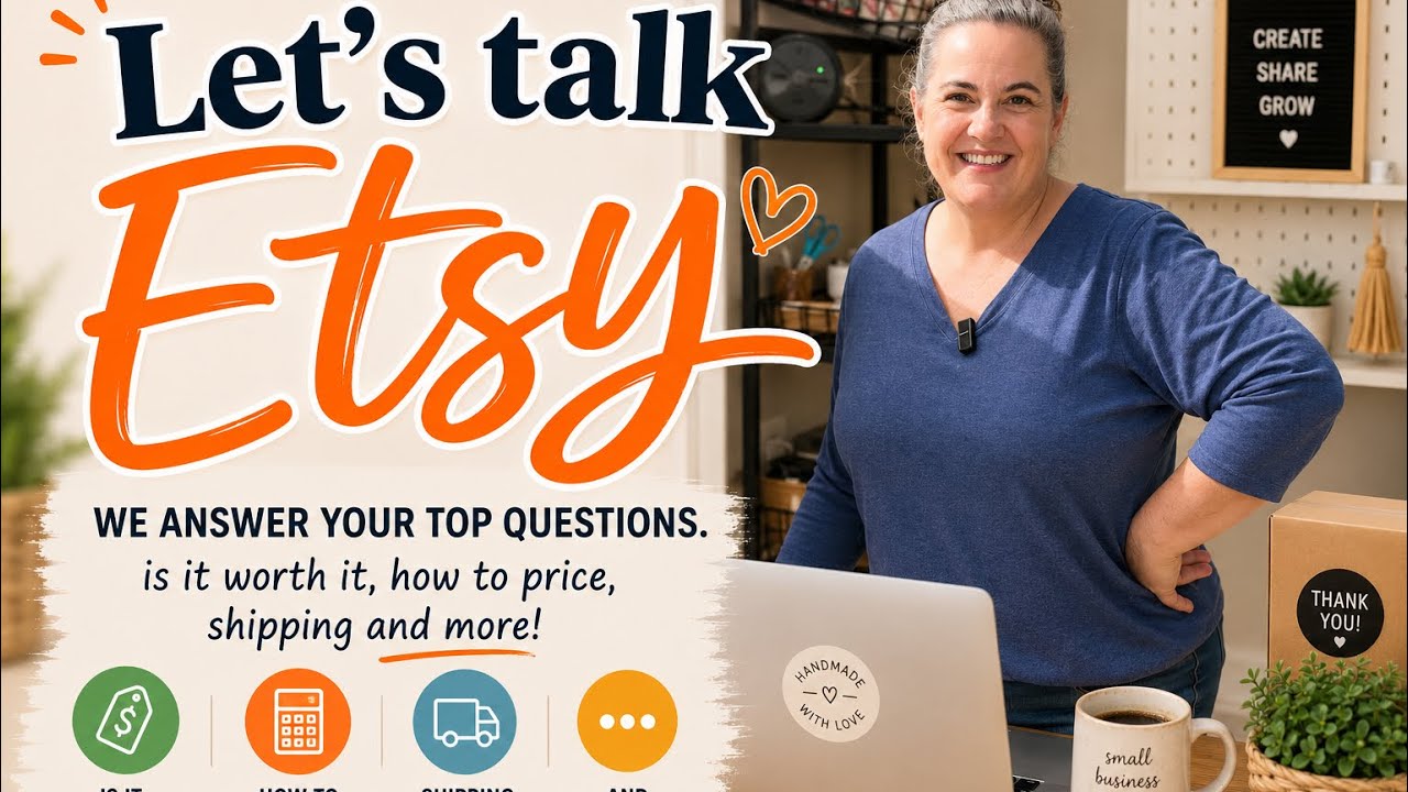 Etsy! We answer your most asked questions about starting and Etsy shop. How to price, ship, and more