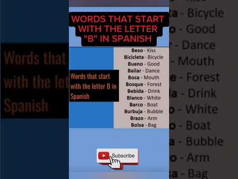 Words that start with the letter "B" in Spanish | #spanish #spanishlearning101🔴