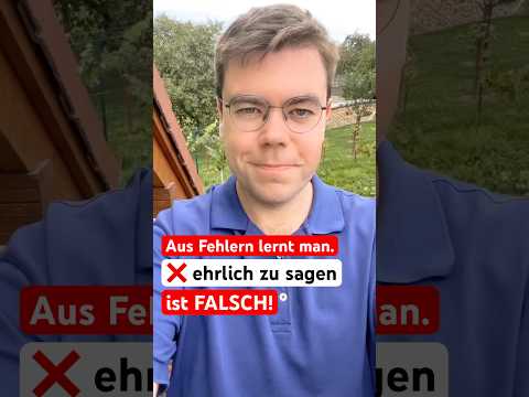 Häufiger Fehler ❌ Ehrlich zu sagen | Wortschatz Deutsch B1 B2 C1