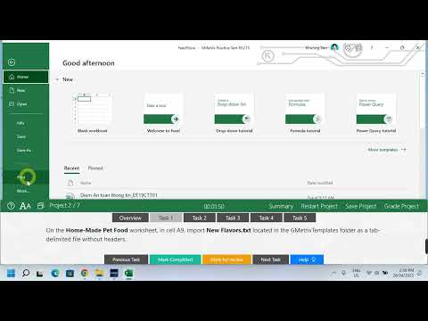 Hướng dẫn làm Task 1 - Project 2 - Exam 2 với Office 365