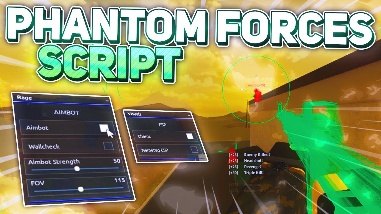 Roblox PHANTOM FORCES Script GUI Hack! [AIMBOT, PLAYER ESP, RAINBOW GUNS & MORE]