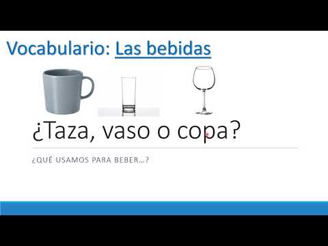 Practice Spanish Vocabulary: Drinks - Las bebidas: ¿Taza, vaso o copa?