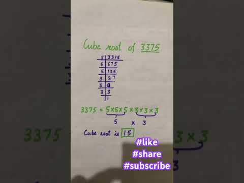 cube root of 3375 #maths #everydaymaths #mathslover #class7maths