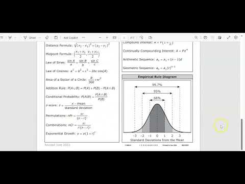 Math EOC Using Calculator Tools and Reference Sheet