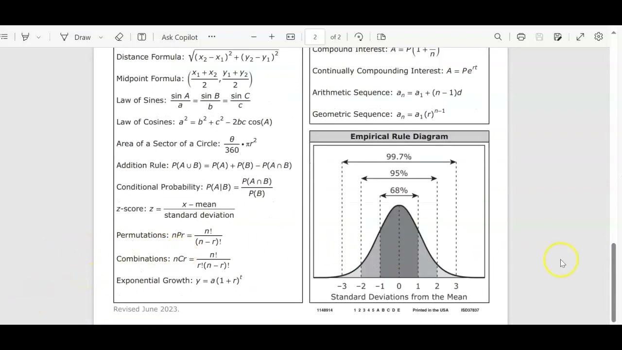 Math EOC Using Calculator Tools and Reference Sheet