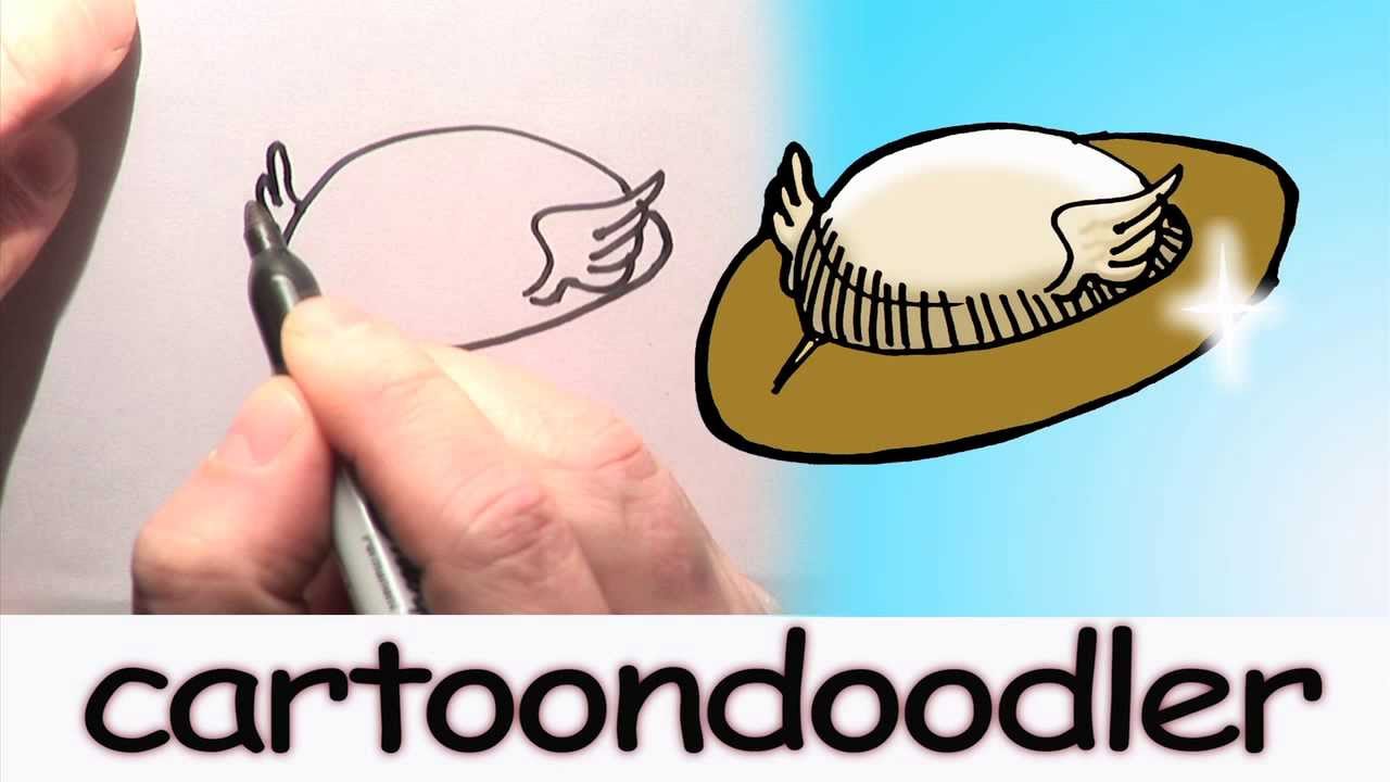 How to Draw Hermes' Helmet - How to Draw Cartoon Hermes' Helmet
