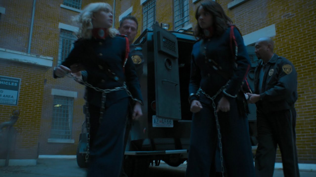 4 girls shackled in transport chains - Motherland: Fort Salem S03E09