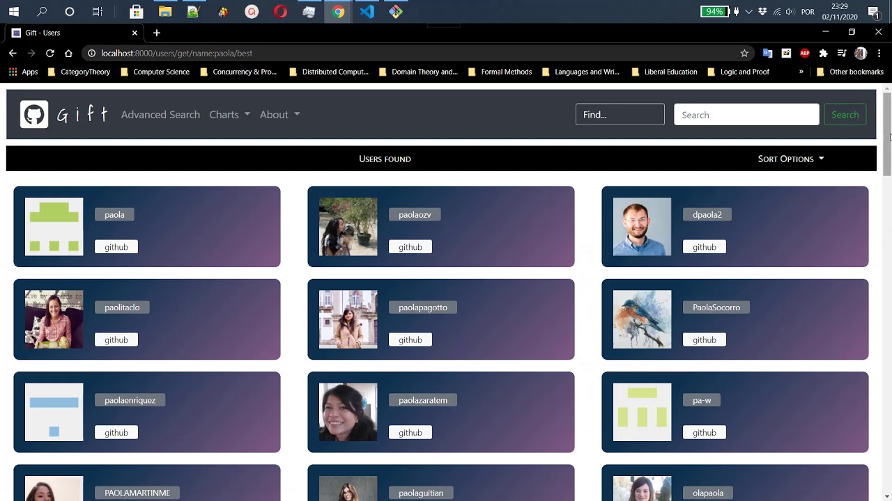 Gift - A Github Finder Tool - CS50 Web Programming with Python and Javascript.