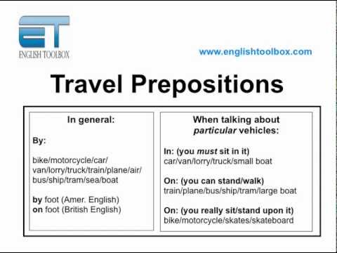 Transportation prepositions (“By” / “In” / “On”) – Learning with Mr Gonzalo