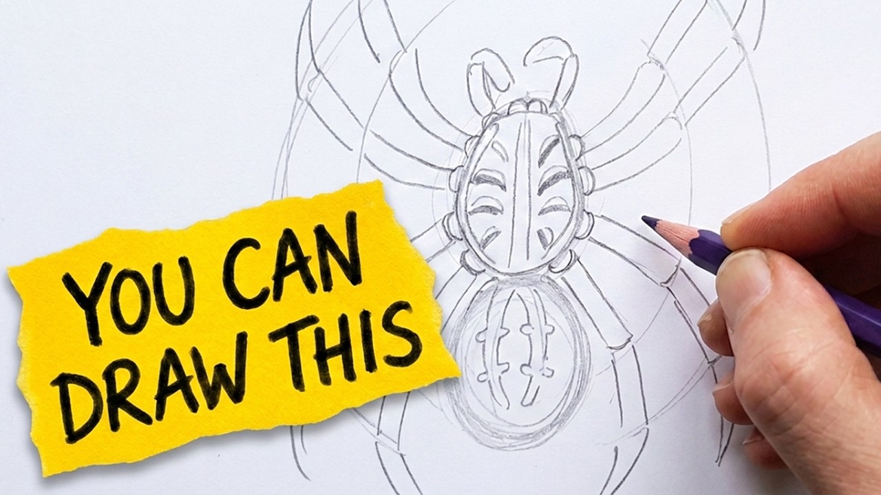 How to Draw a Wolf Spider (beginner)- Spoken Tutorial