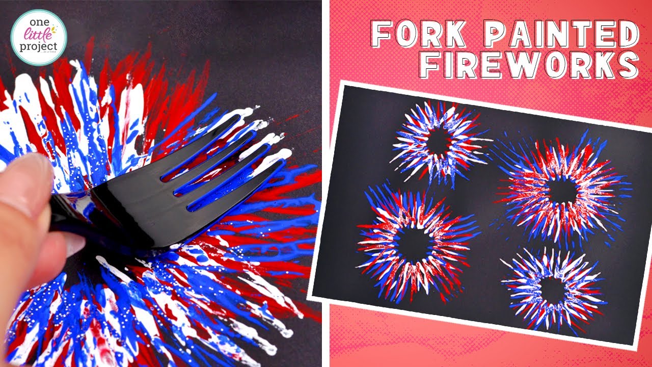 Fork Painted Fireworks Craft | Easy 4th of July Craft