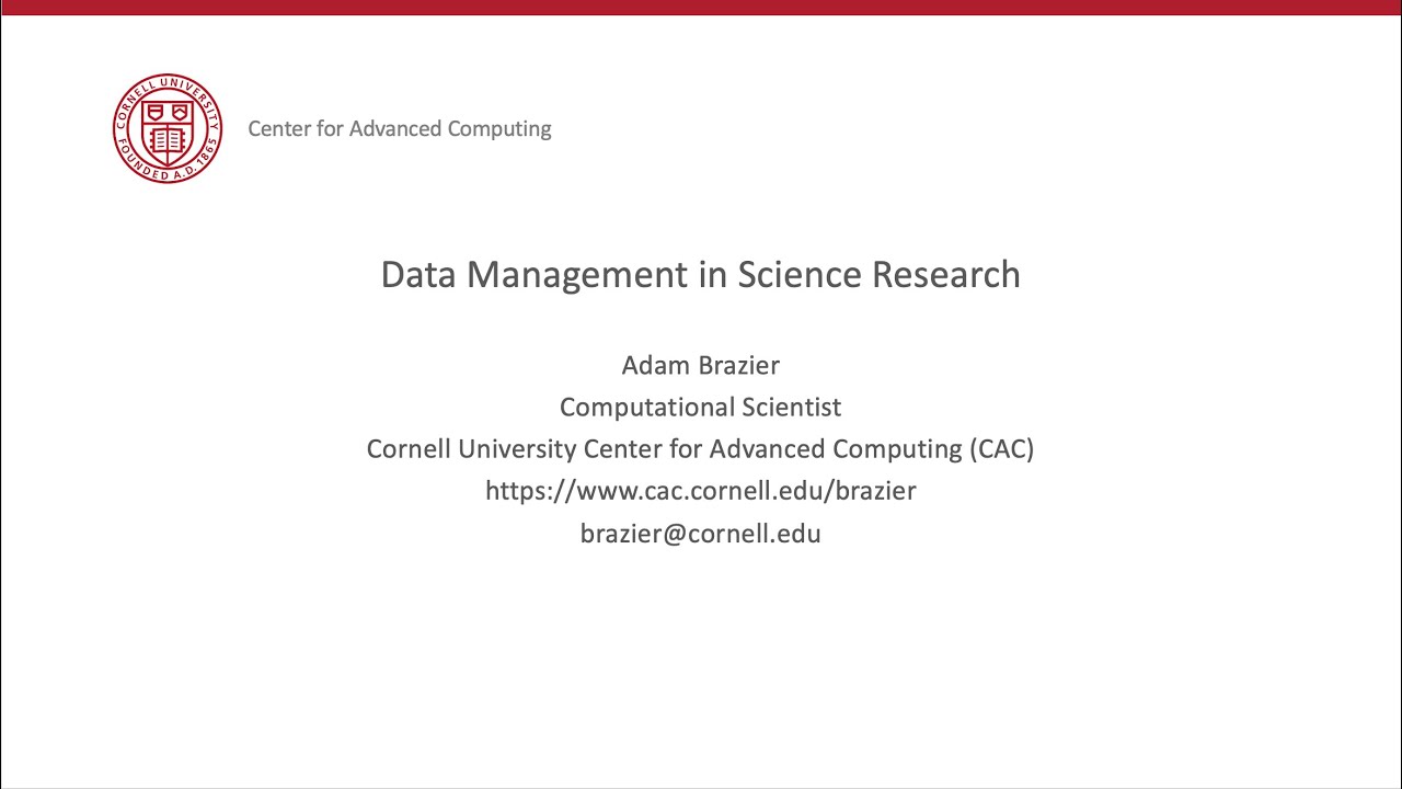 Data Management in Science Research