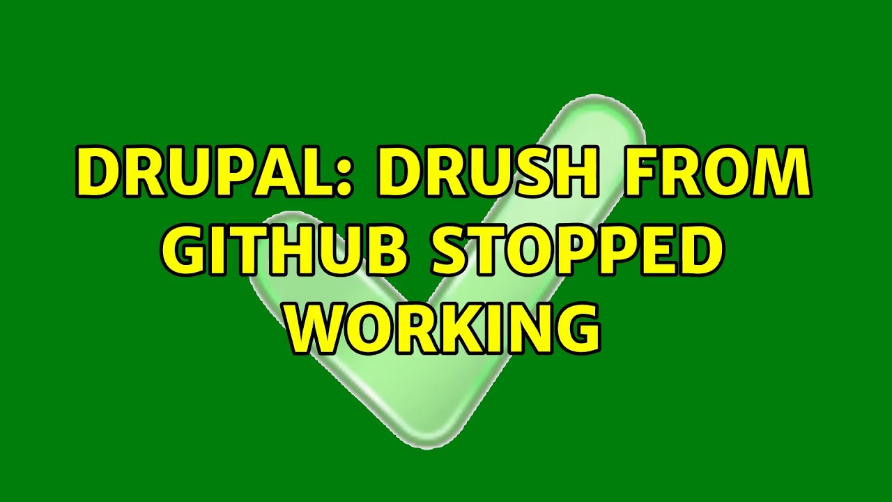 Drupal: Drush from GitHub stopped working