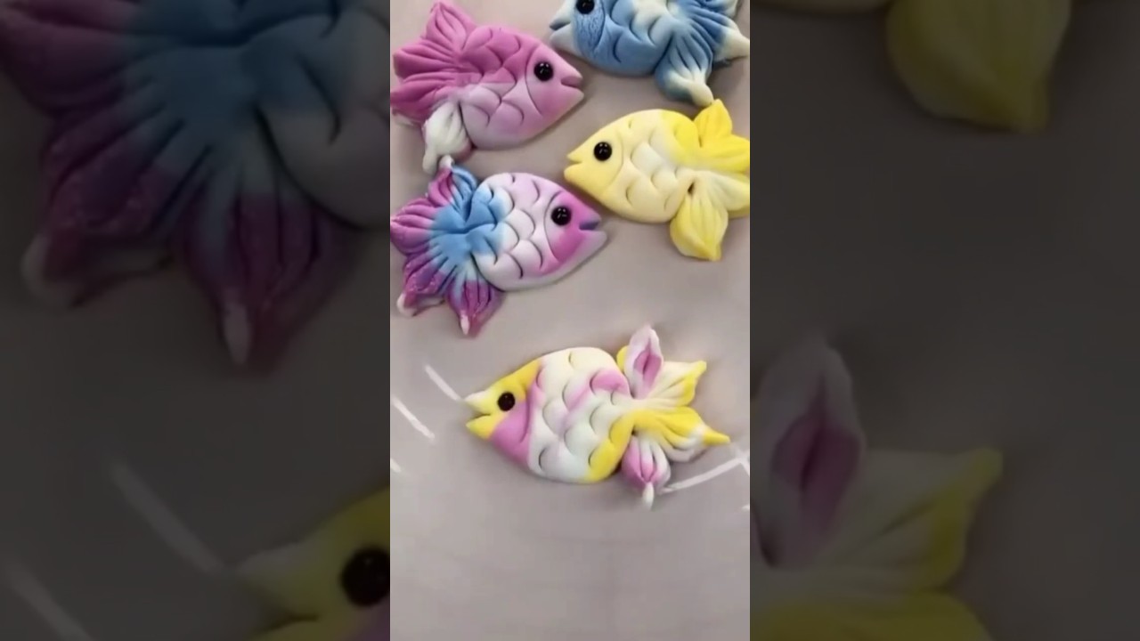 how to make polymer clay fish at home #creative crafts #shorts