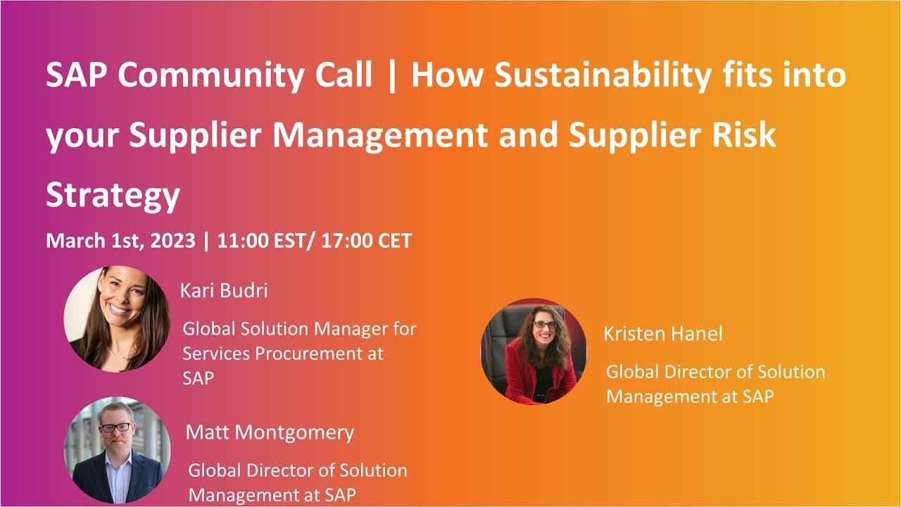 How Sustainability fits into your Supplier Management and Supplier Risk strategy