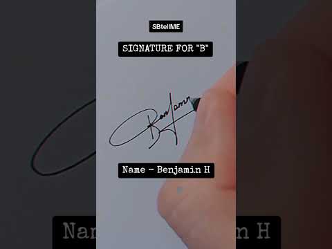 Signature for B | Benjamin H | SBtellME Calligraphy and Handwriting #shorts