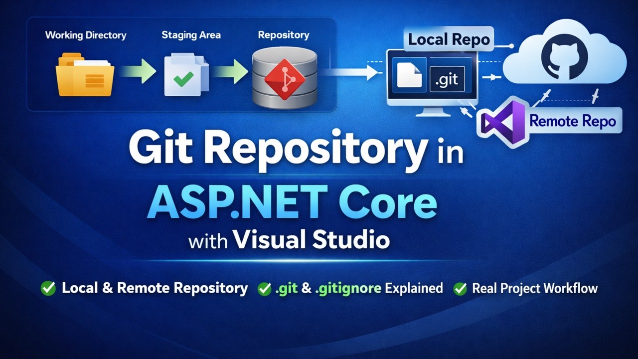Git Repository in ASP.NET Core with Visual Studio | Git & GitHub for Beginners