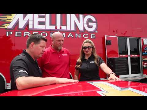 Erica Enders and Richard Freeman visit with Mark Melling at Melling Performance in Jackson, Michigan