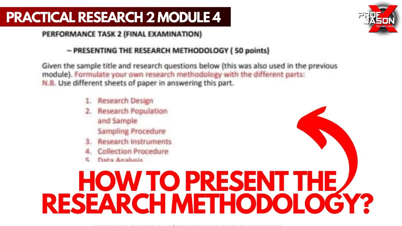 Practical Research 2 Module 4 - How to present the Research Methodology? Answer Key