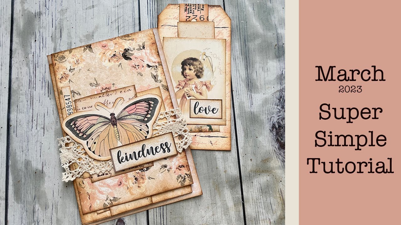 March Monthly Subscription Super Simple Tutorial, Junk Journaling Folio and Tutorial, Pink Monarch