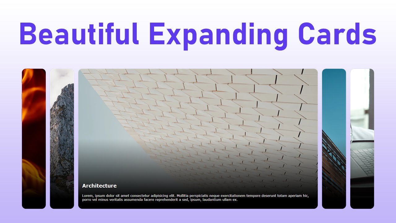Responsive Expanding Cards Using HTML, CSS And JavaScript