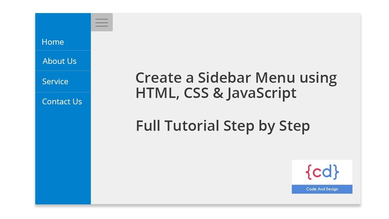 Create a Sidebar Menu using HTML, CSS & JavaScript