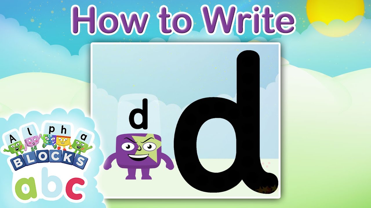 @officialalphablocks - Learn How to Write the Letter D | Curly Line | How to Write App