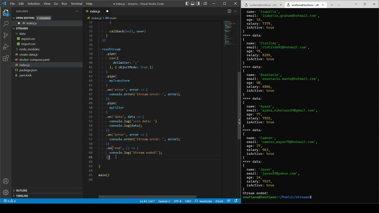 Node.js Streams - Part 2 (Beginner/Intermediate) - Pipe - Transform - Pipeline and Error management