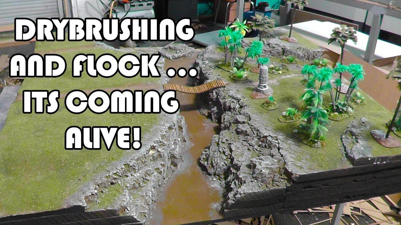 Drybrushing & Flocking the TRIBAL gaming table