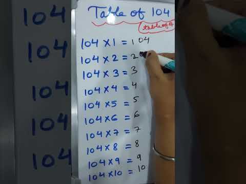 Table of 104|multiplicationtable|104 times table|Table #viral
