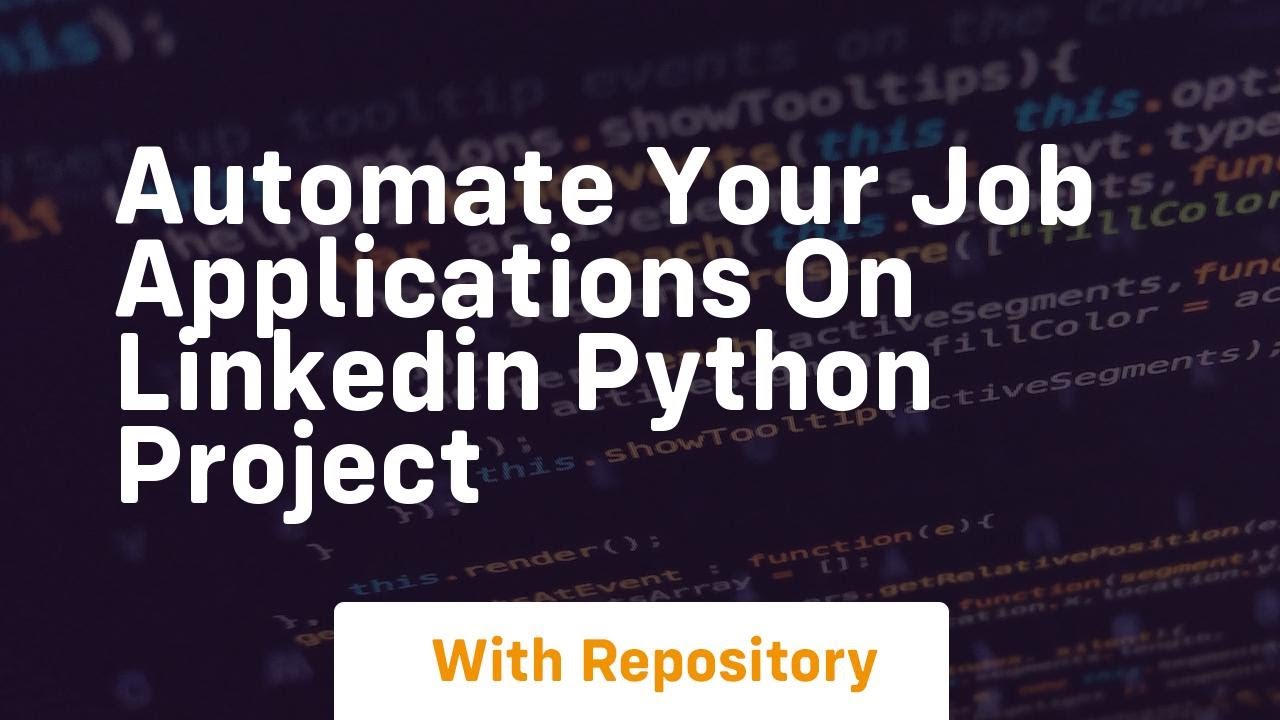 automate your job applications on linkedin python project