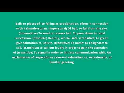 what is the meaning of hail.